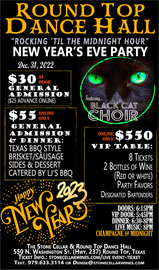 Round Top NYE w/The Black Cat Choir - Round Top